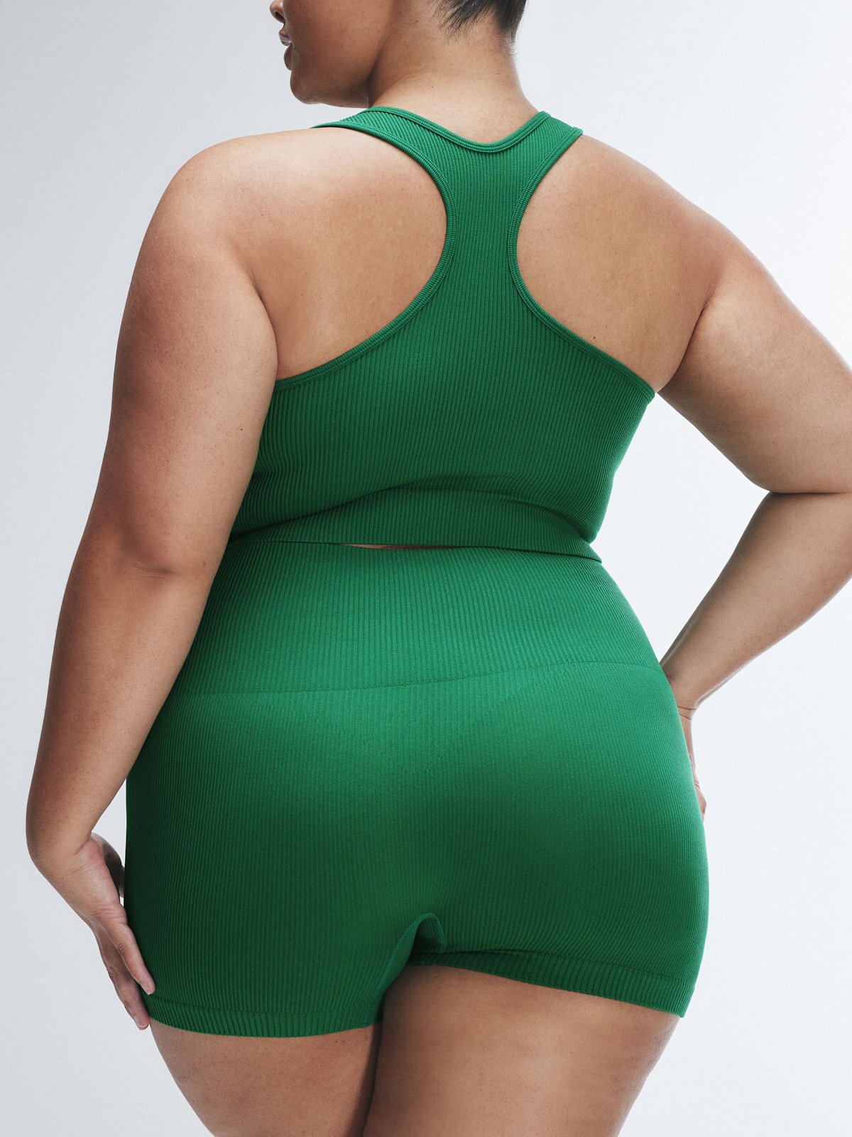 Seamless Rib Sport High-Waist Short in Green | SAVAGE X FENTY