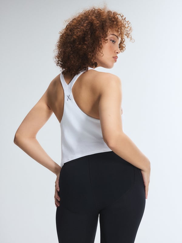 Lit Luster Crop Shelf Bra Tank - Savage