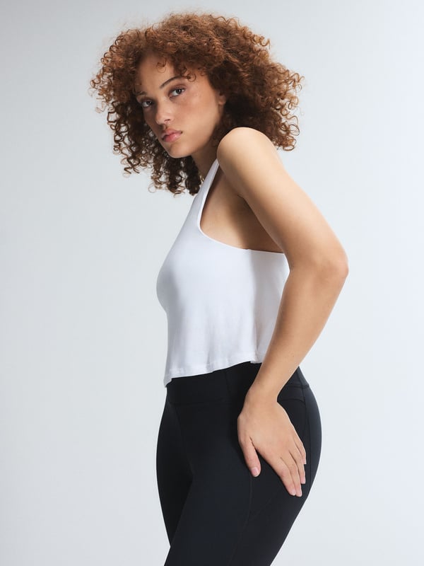 Lit Luster Crop Shelf Bra Tank - Savage